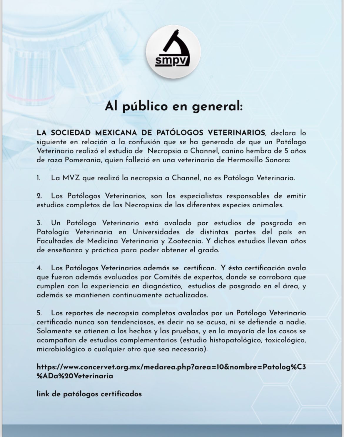 SMPV – Sociedad Mexicana de Patólogos Veterinarios